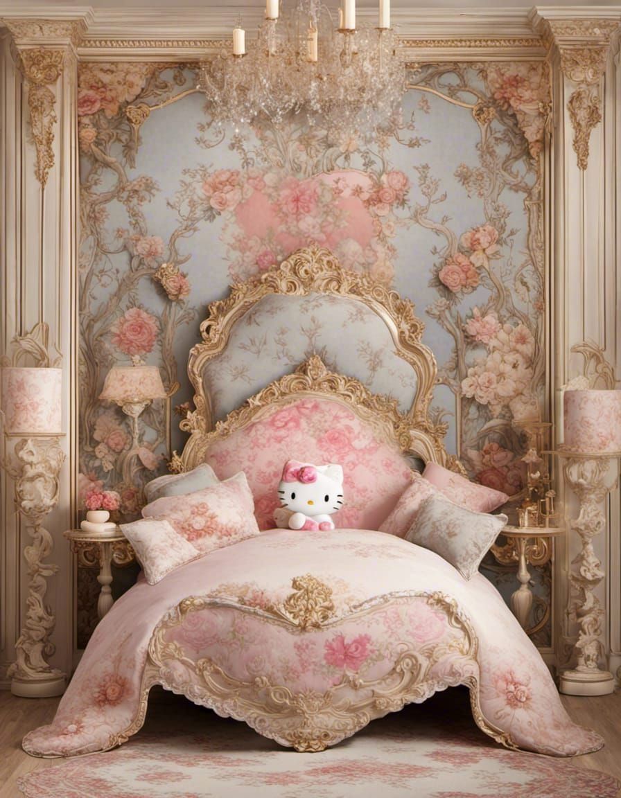 Rococo bedroom with "Hello Kitty" - AI Generated Artwork - NightCafe ...