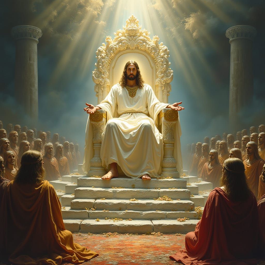 Divine Judge of Nations in Ethereal Splendor - AI Art
