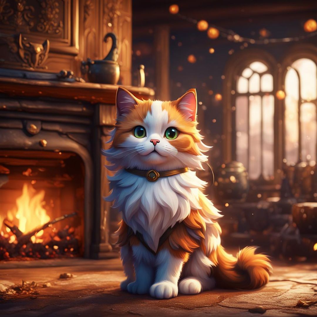 fluffy Chibi calico cat - AI Generated Artwork - NightCafe Creator