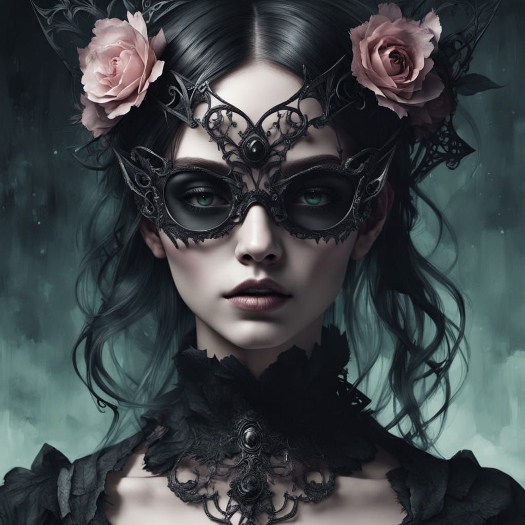 Surreal Gothic Goddess with Futuristic Flair - AI Art