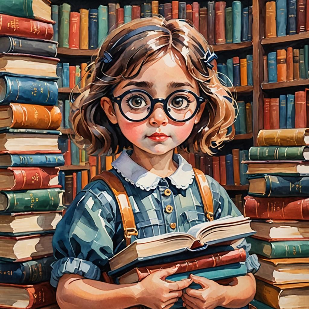 Little librarian - AI Generated Artwork - NightCafe Creator