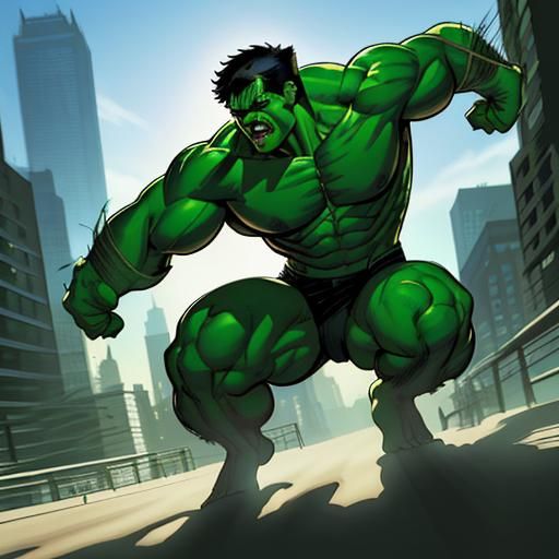 Hulk rampaging through Brooklyn, Depth of field, gradient shadows ...