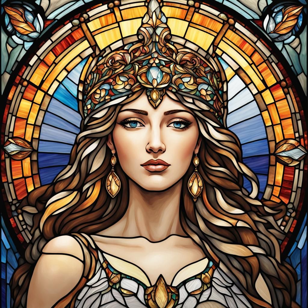 Stained Glass Goddess - AI Generated Artwork - NightCafe Creator