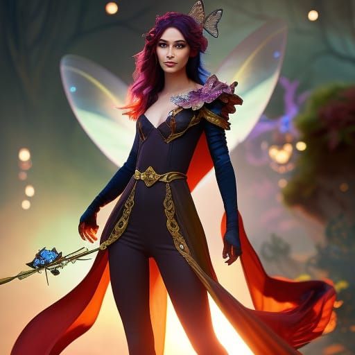 Fae lady with purple hair - AI Generated Artwork - NightCafe Creator
