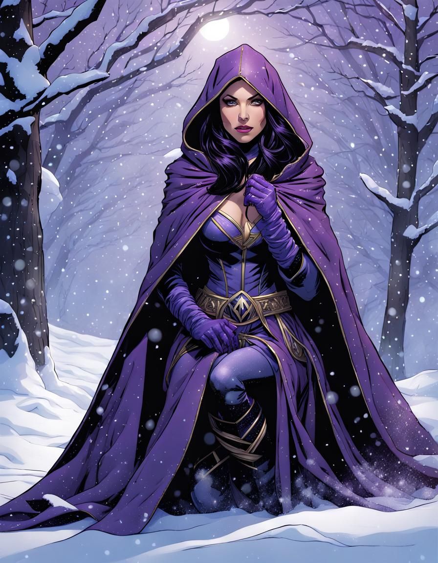 Snow Raven - Cyberpunk-Inspired Comic Book Art of Snowy Rave...