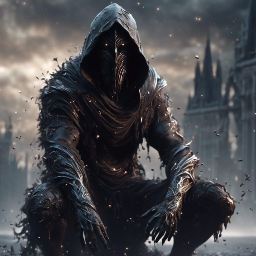 Tall, dominant, muscular man, wearing assassins outfit, assassins hood ...