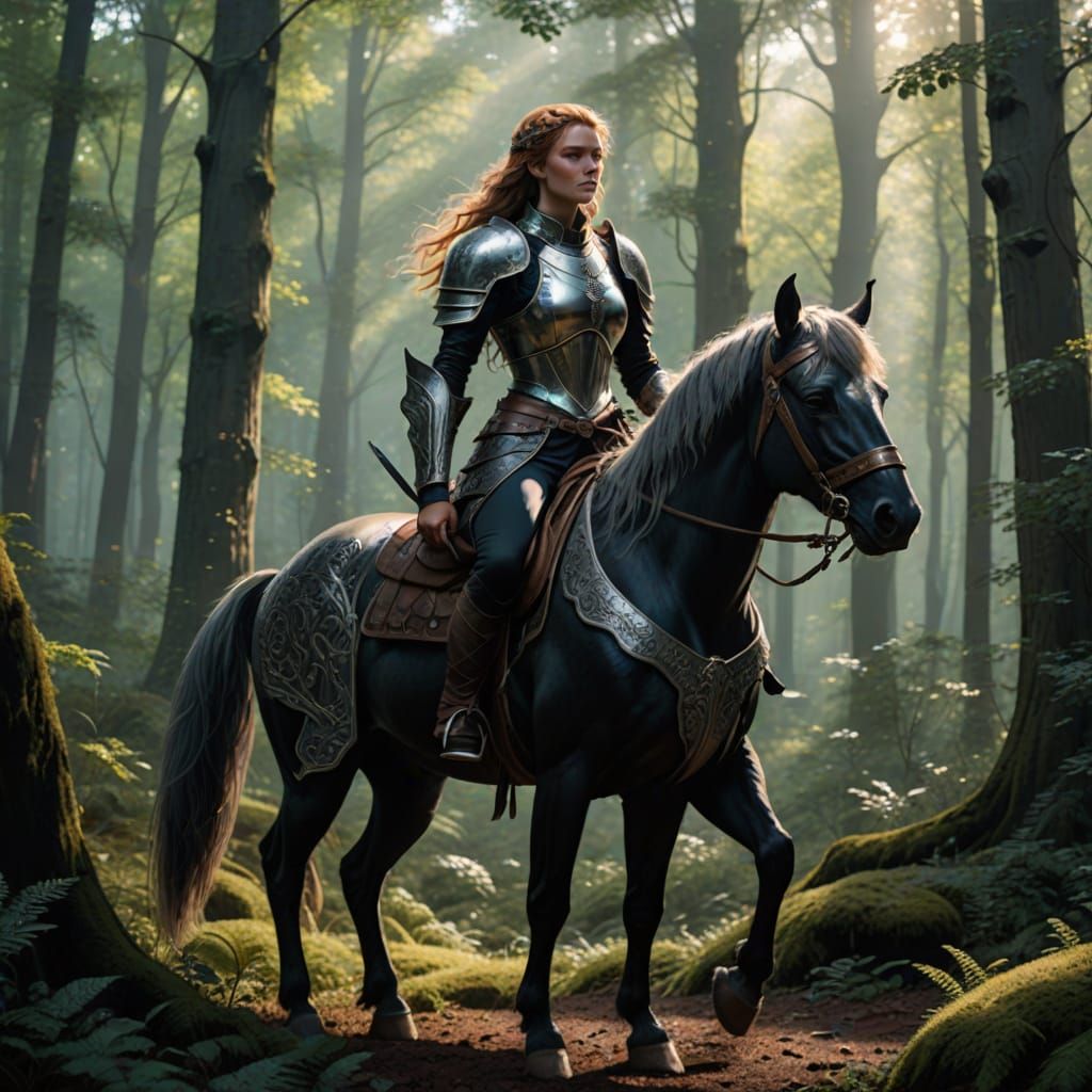 Ethereal Forest Centaur in Leather Armor - AI Art