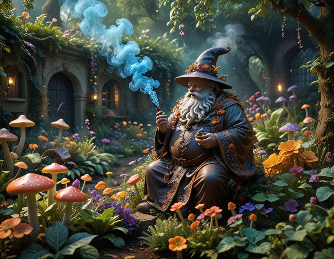 The garden wizard - Whimsical Garden Wizard in Enchanted Ve...