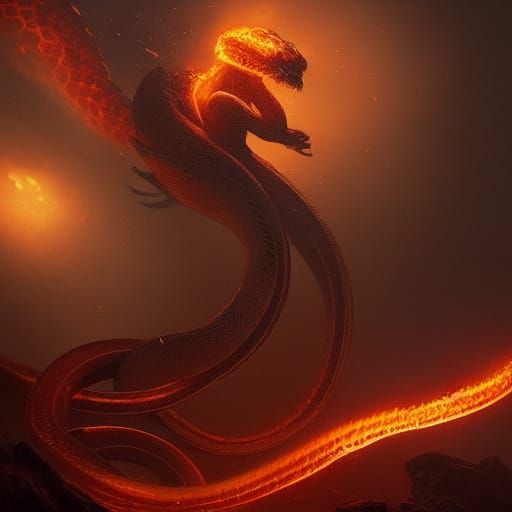 fire snake - AI Generated Artwork - NightCafe Creator