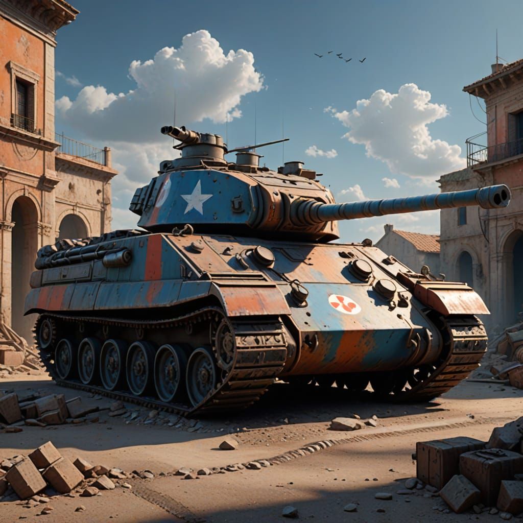 WW2 Italian Tank Destroyer in High-Tech Industrial... - AI Art