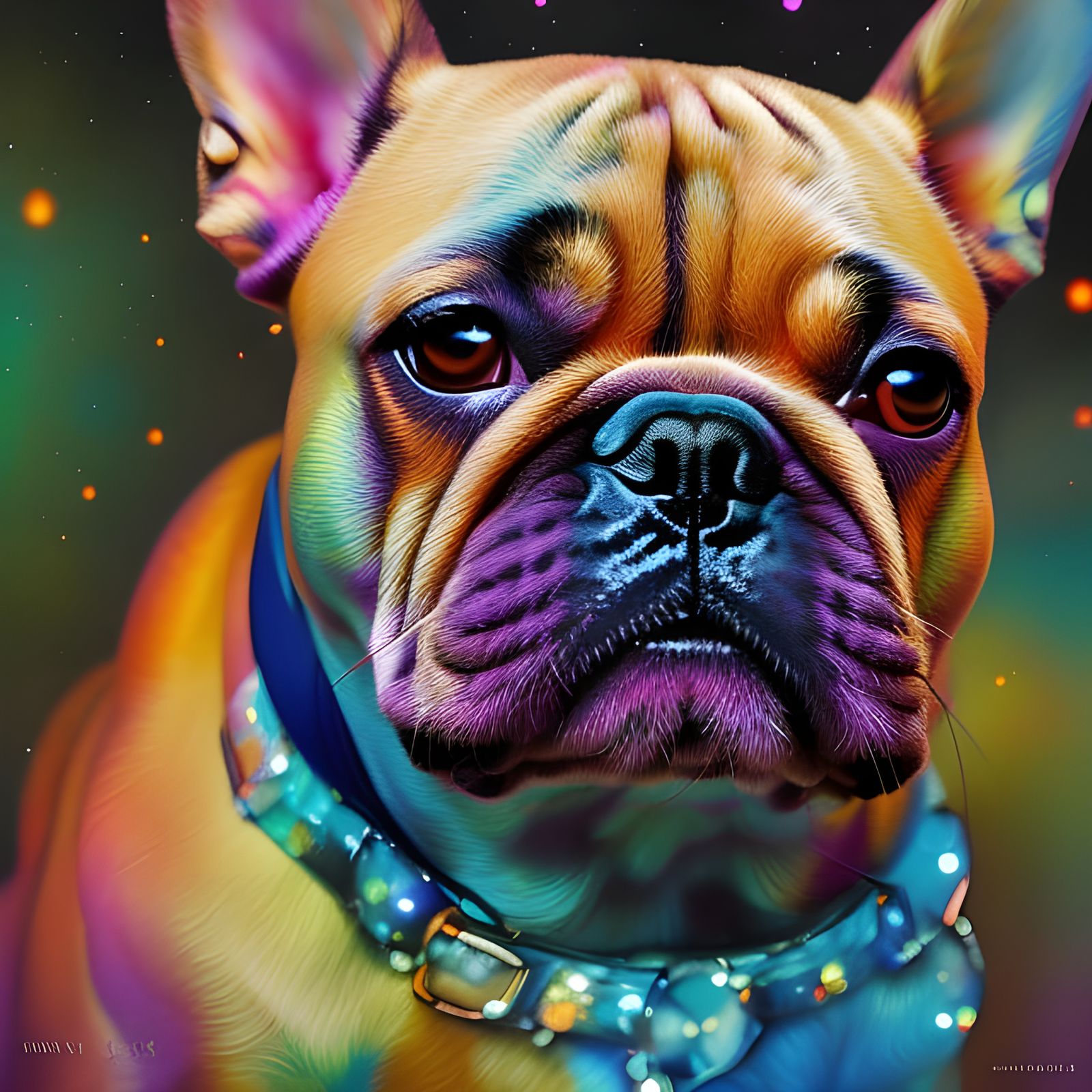 Bejeweled Frenchie - AI Generated Artwork - NightCafe Creator