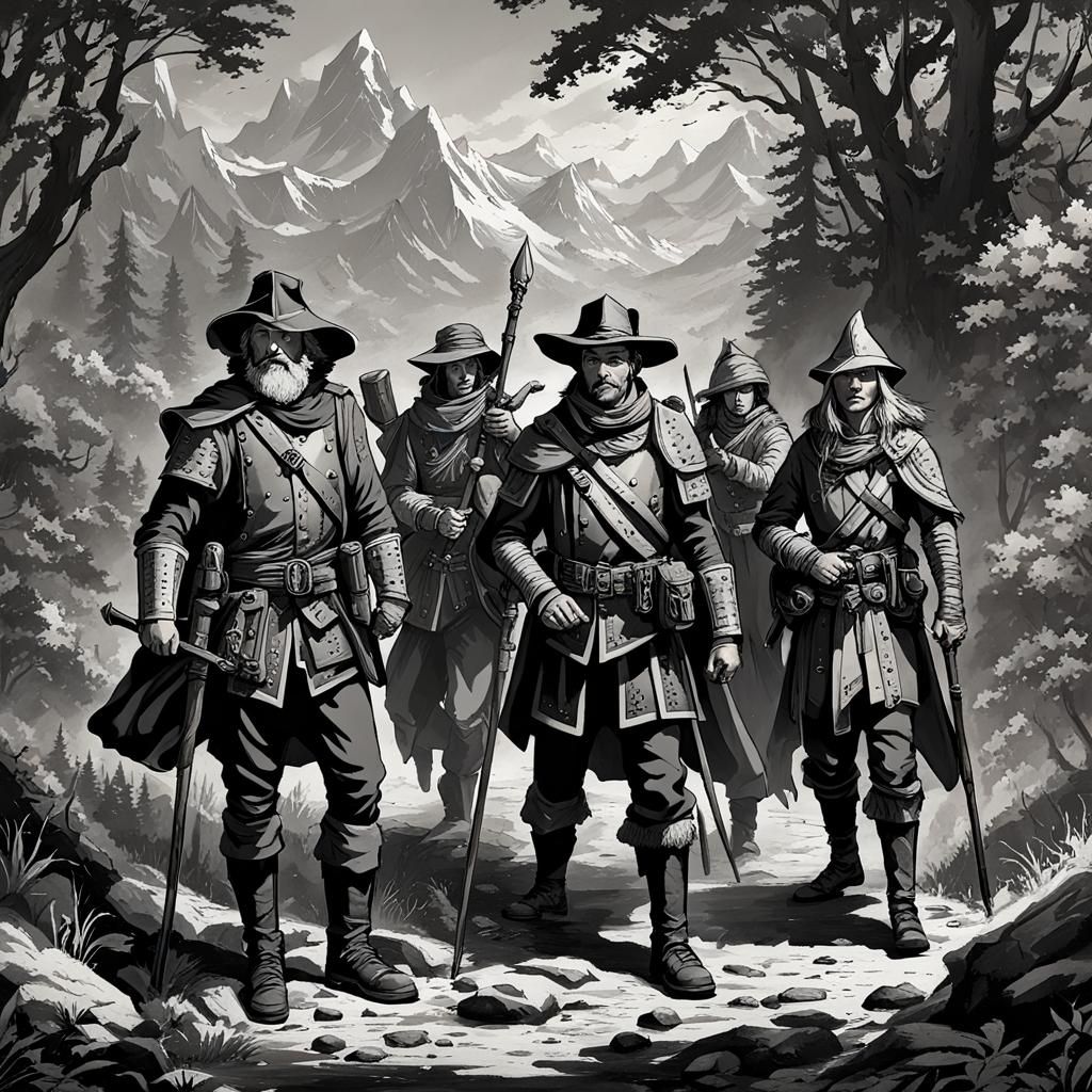 a classic adventuring party - AI Generated Artwork - NightCafe Creator