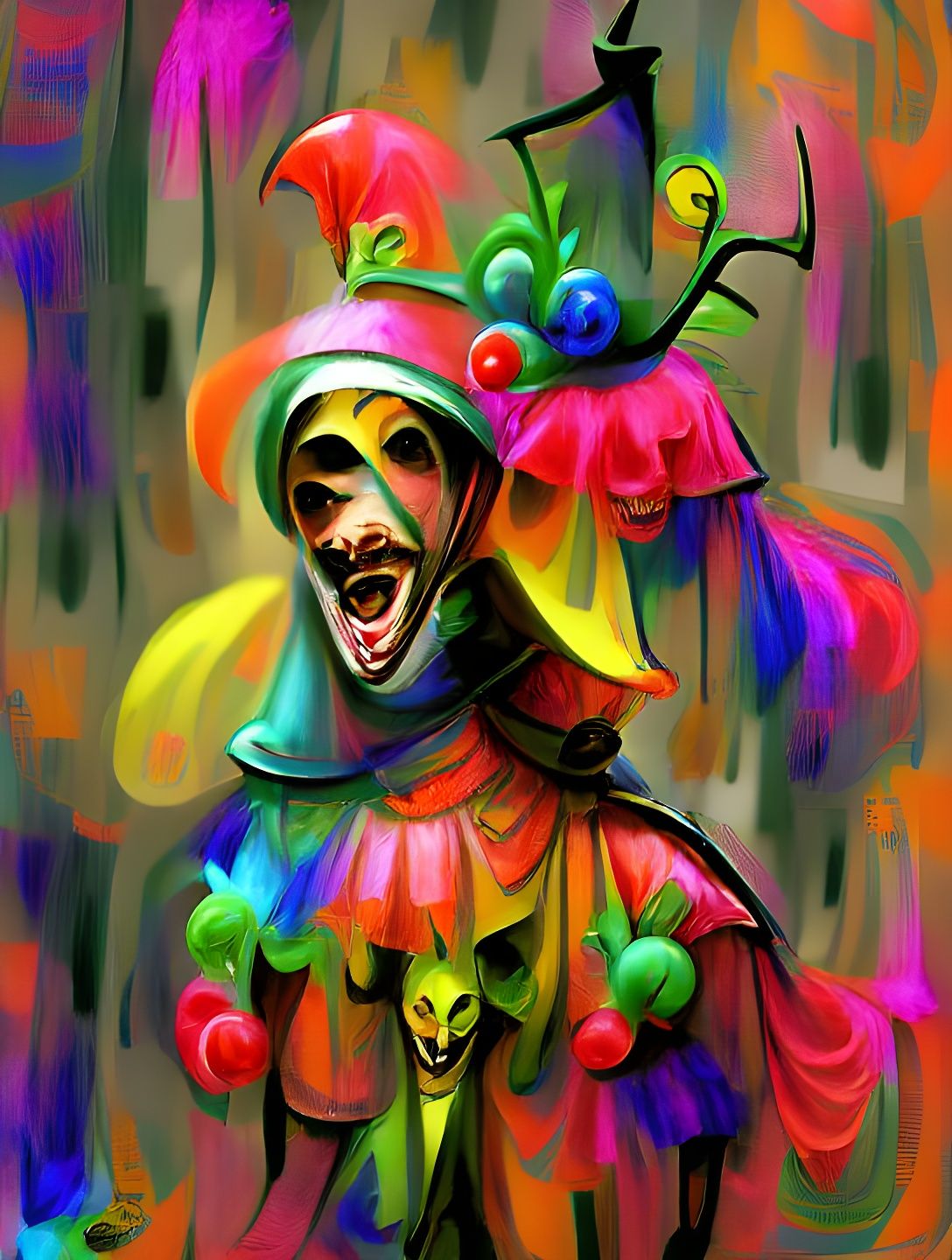 Creepy court jester - AI Generated Artwork - NightCafe Creator