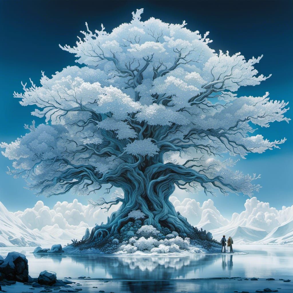 Icy tree - AI Generated Artwork - NightCafe Creator