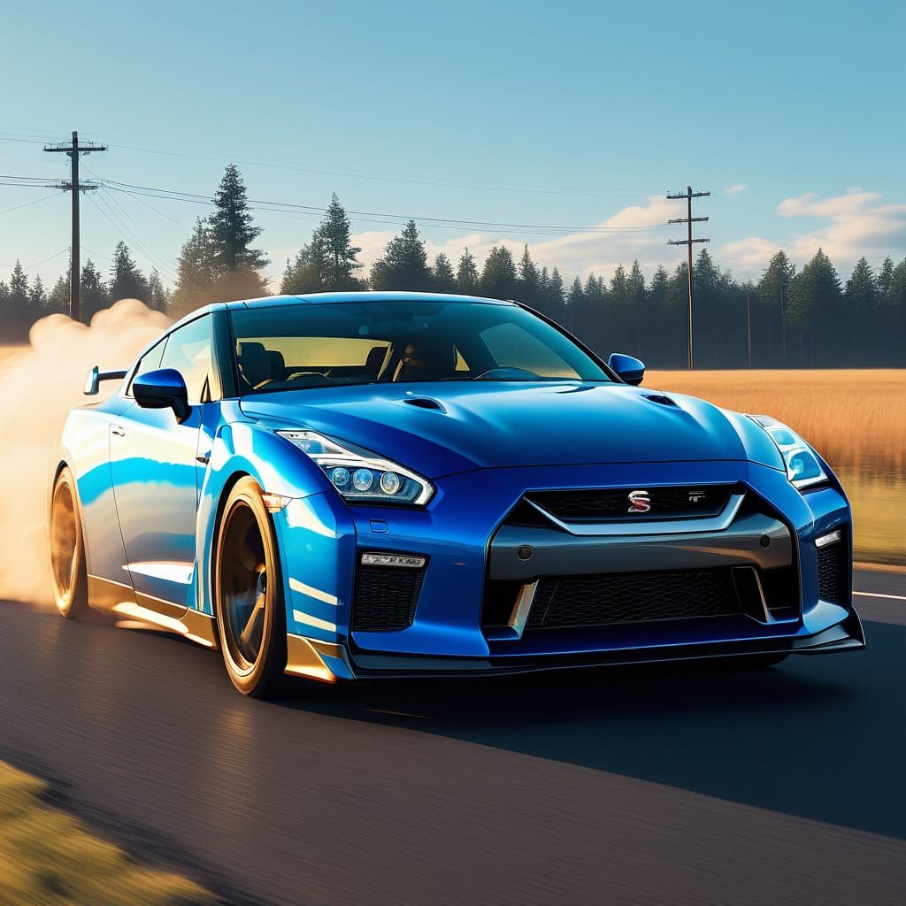 a Nissan gtr r35 - Golden GTR R35 Emerge from Smoke in a Vib...