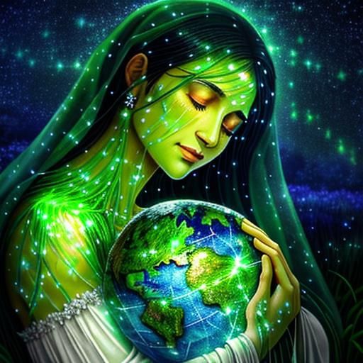 Mother Nature crying for Earth - AI Generated Artwork - NightCafe Creator