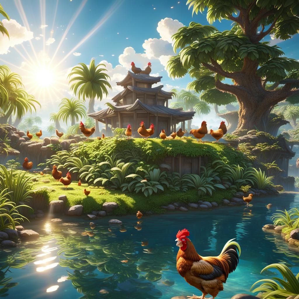 Chicken Isle - AI Generated Artwork - NightCafe Creator