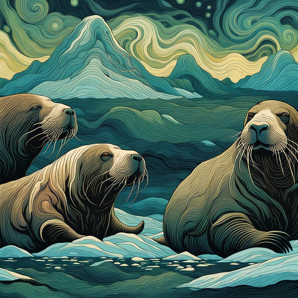 Walruses - AI Generated Artwork - NightCafe Creator