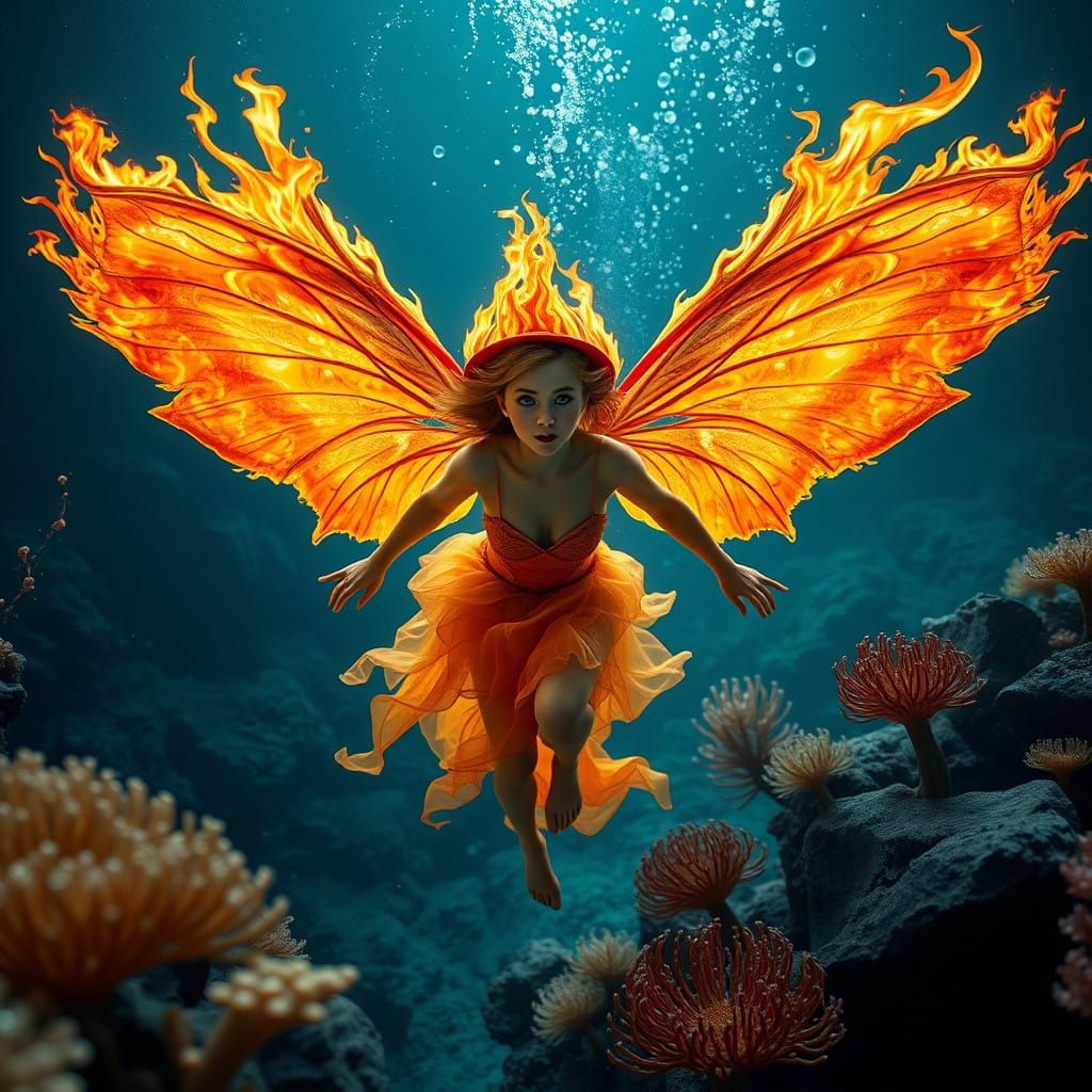 Fiery Fairy Diver #1 - Ethereal Fairy Descends into Dark Oce...