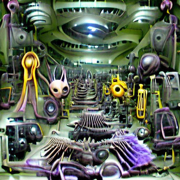Infinite Hall of Alien Machinery and Equipment - AI Generated Artwork ...