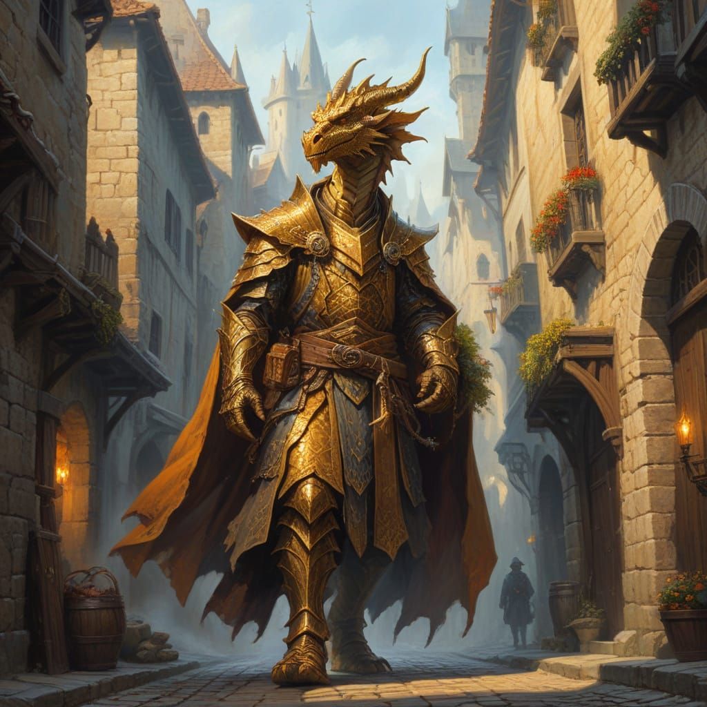 Gold Dragonborn cleric - Golden Dragonborn Sorcerer Walks Me...