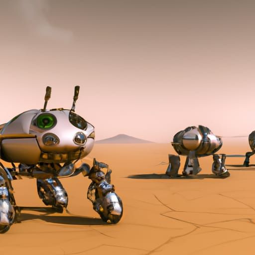 Future robots on Mars - AI Generated Artwork - NightCafe Creator