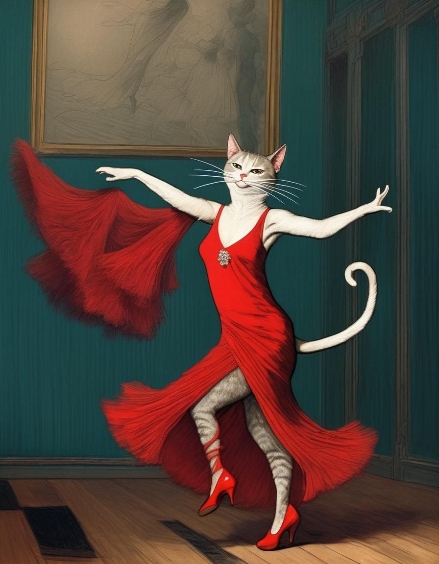 Dancing cat - AI Generated Artwork - NightCafe Creator