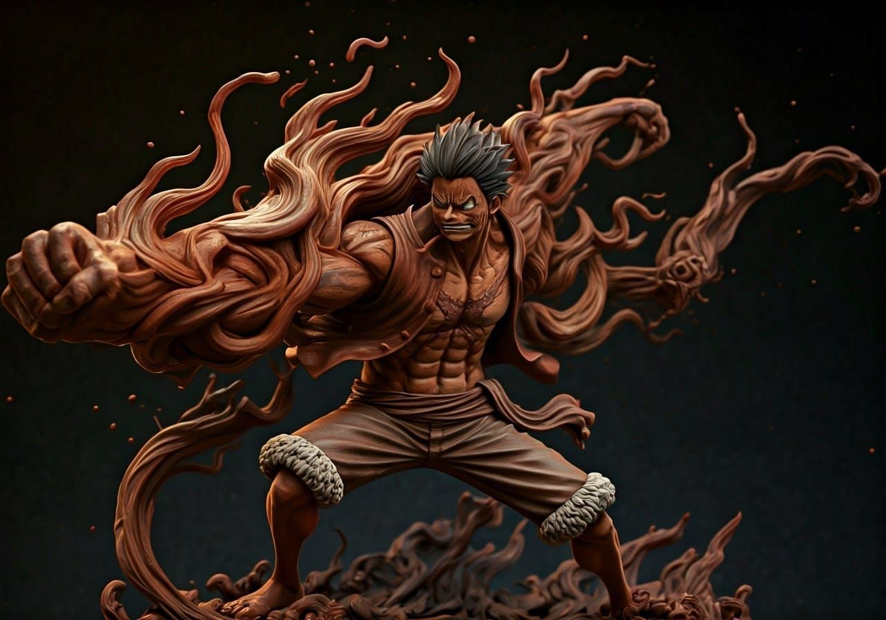 Clay sculpture of Monkey D. Luffy - Clay sculpture of Monkey...