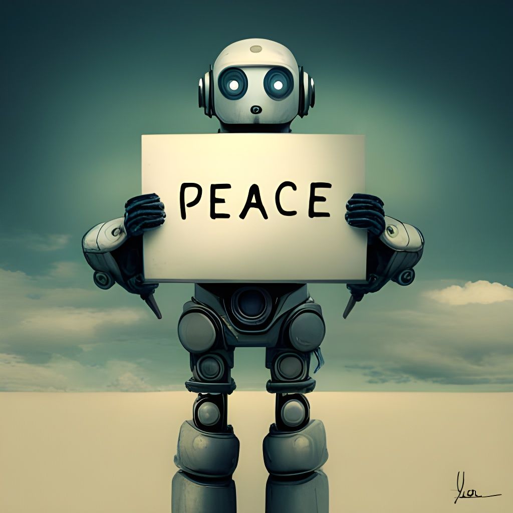 Peace Robot - AI Generated Artwork - NightCafe Creator