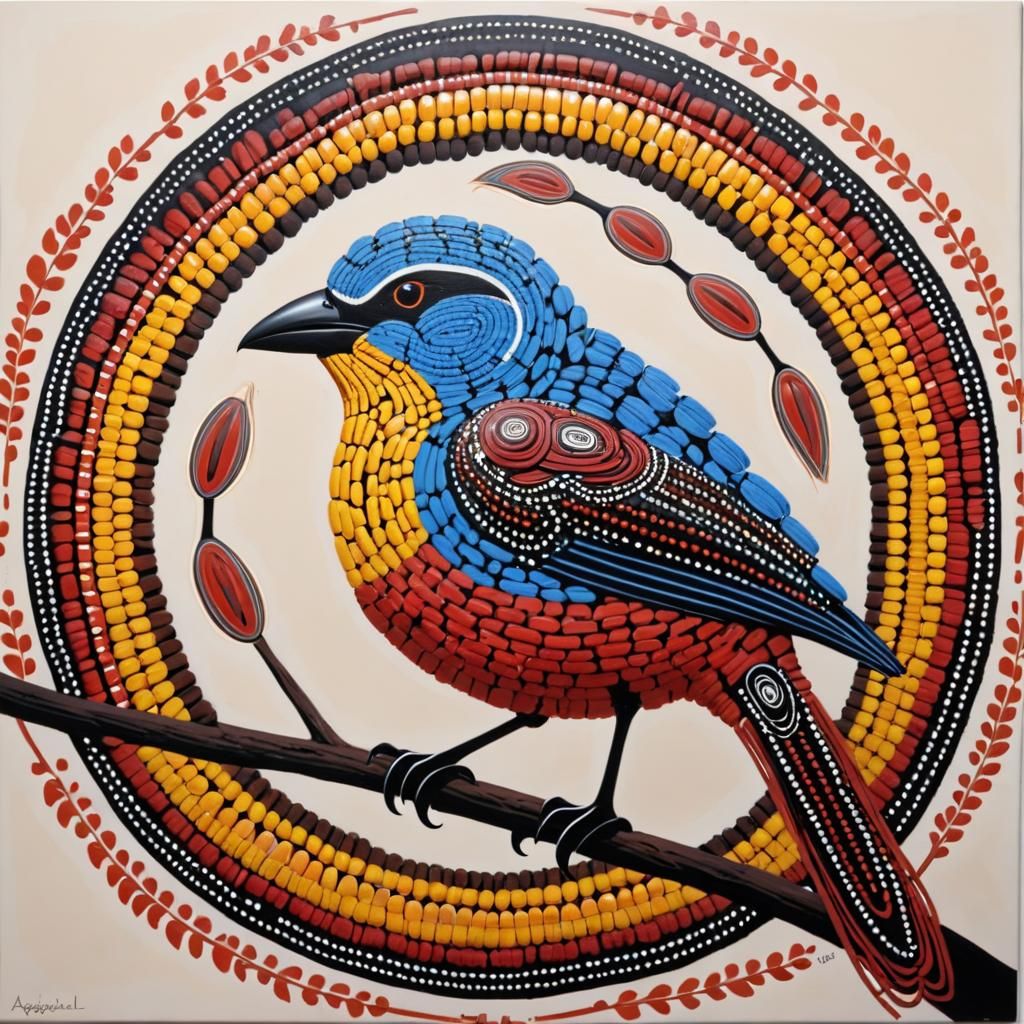 Aboriginal bird art - AI Generated Artwork - NightCafe Creator