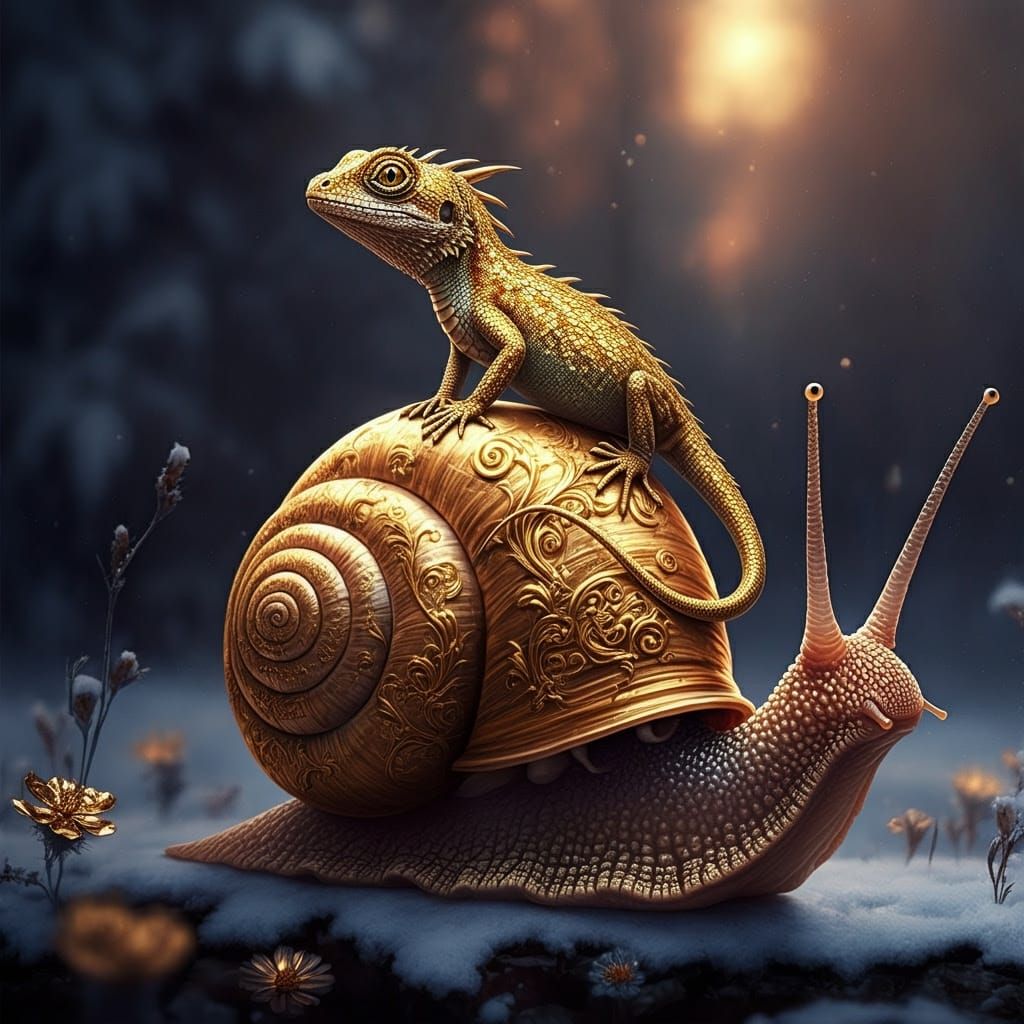 Golden Snail Reference with Google Imagine pro