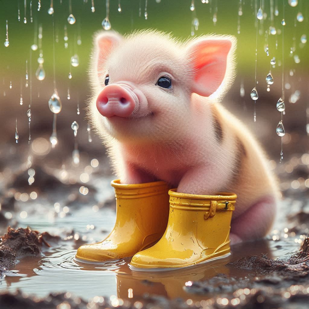 Rainy Day for Piglet - AI Generated Artwork - NightCafe Creator