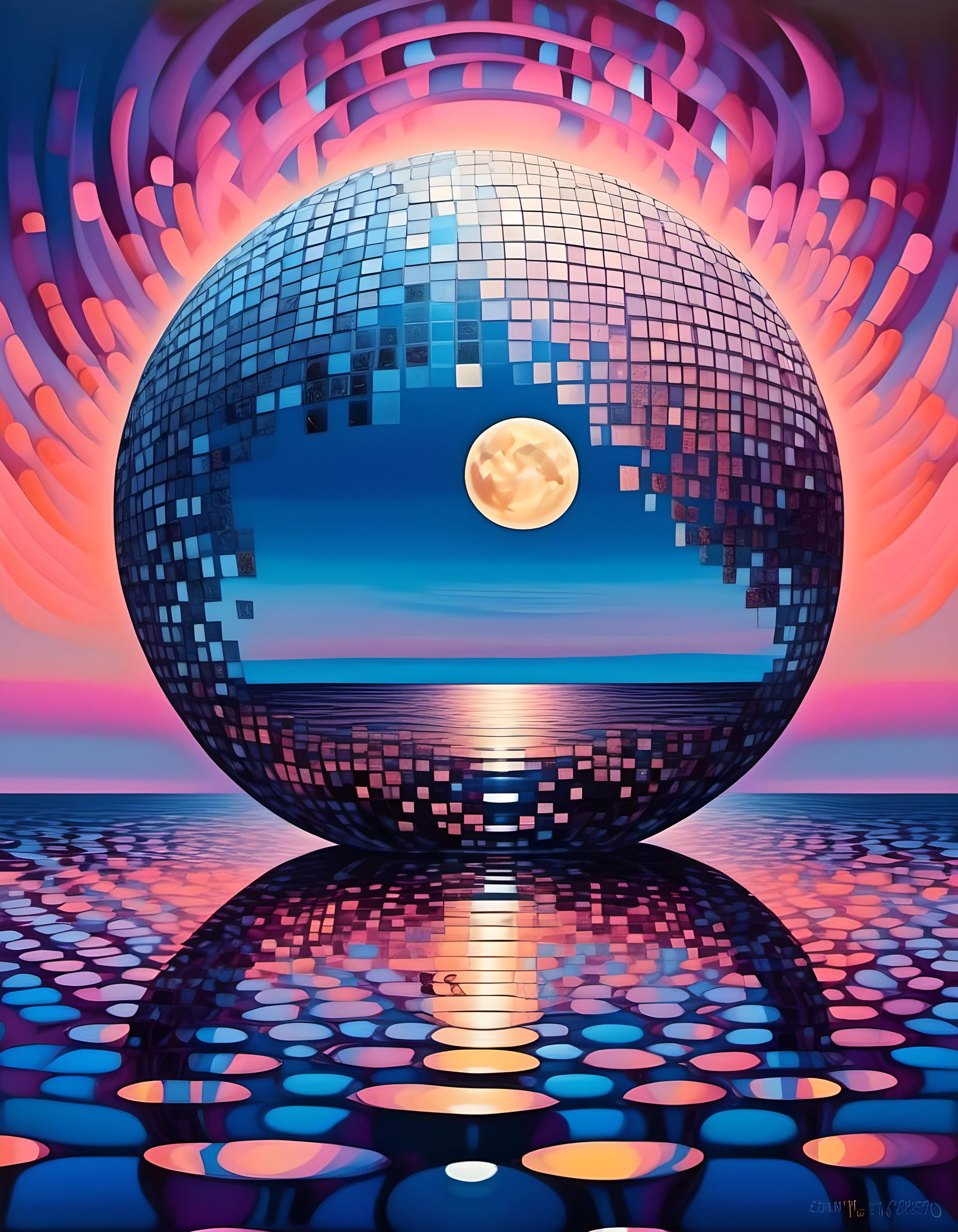Disco Moon - AI Generated Artwork - NightCafe Creator