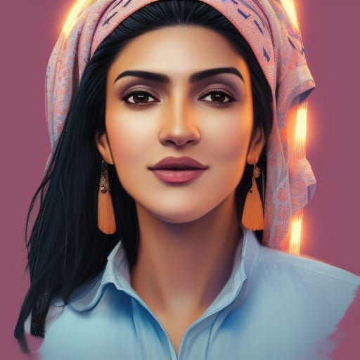 My attempt at reimagining Duolingo's Zari - AI Generated Artwork - NightCafe Creator