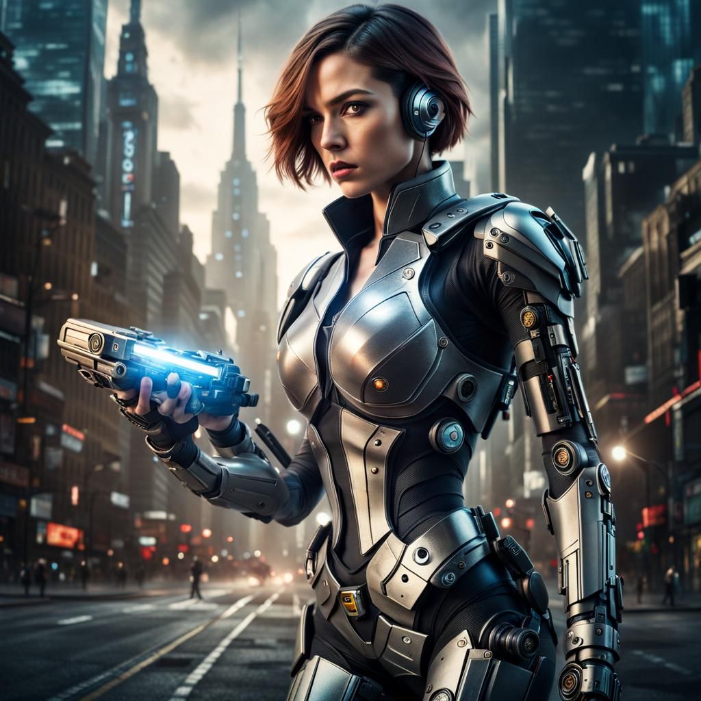 Cyborg detective scanning for clues - AI Generated Artwork - NightCafe ...