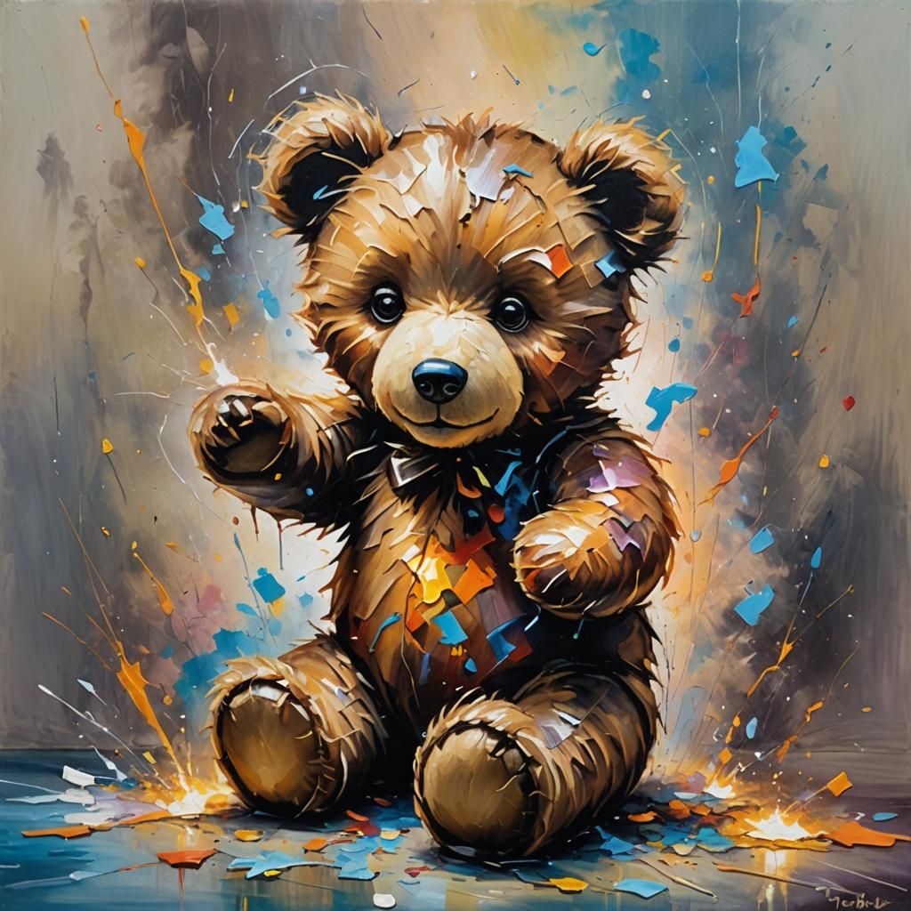 DUSSY (The Baby Bear with Silver Ribbon) - AI Generated Artwork ...