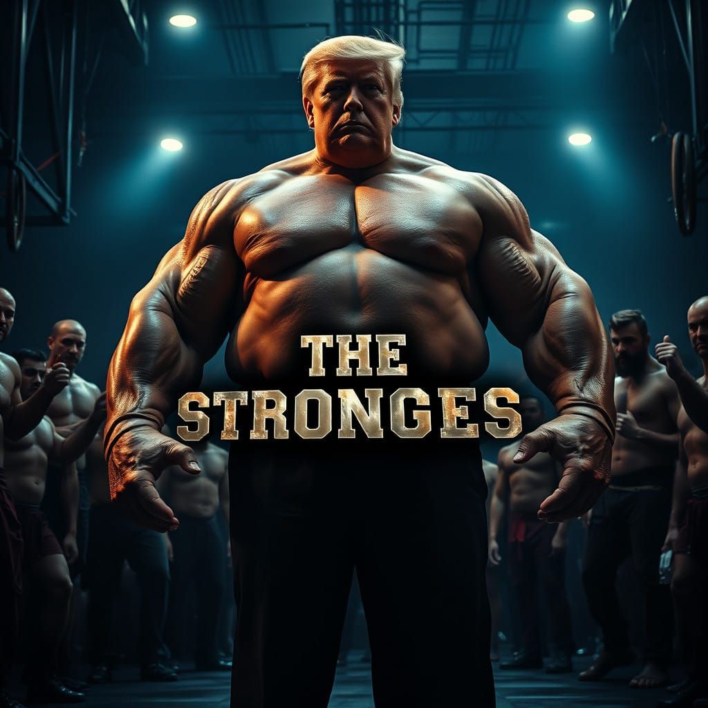 Donald Trump extremely huge muscular masculine professional bodybuilder ...