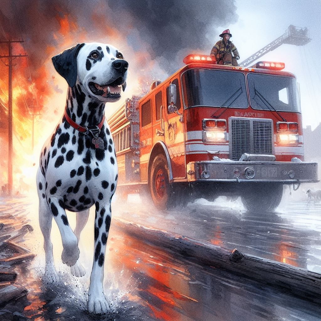 Day in the life of a fire dog - AI Generated Artwork - NightCafe Creator