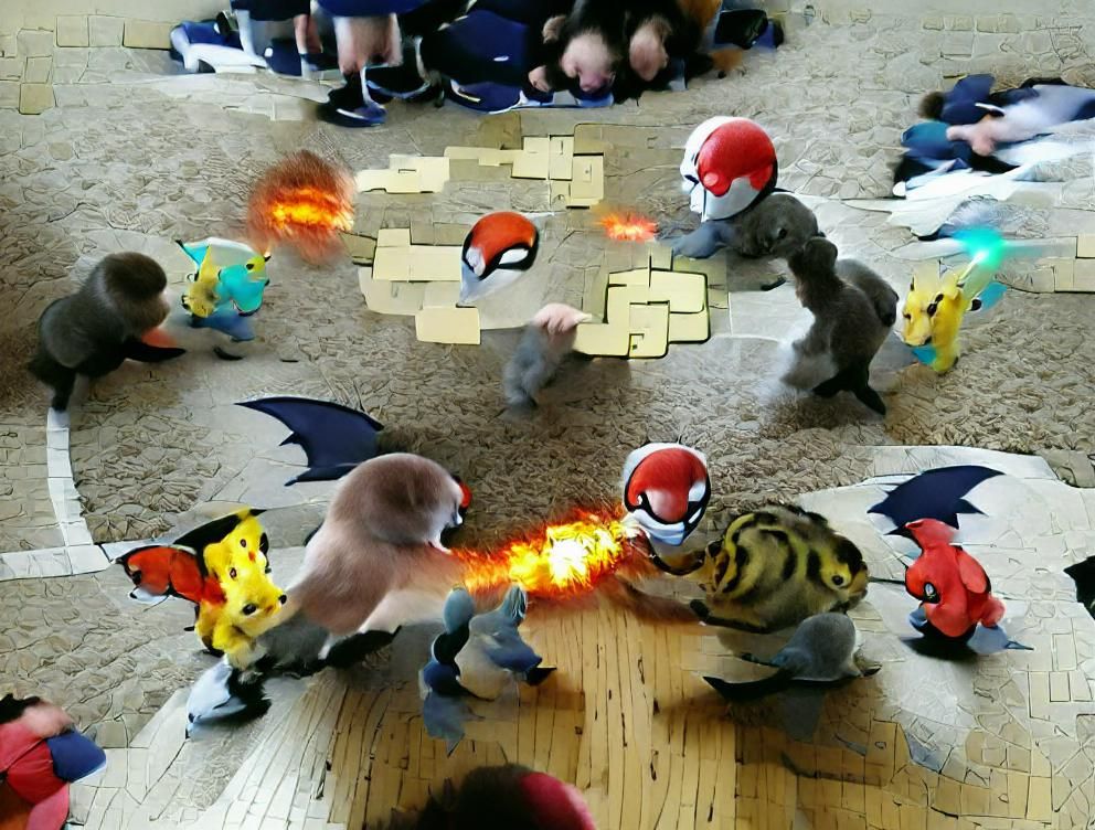 Pokémon battle - AI Generated Artwork - NightCafe Creator