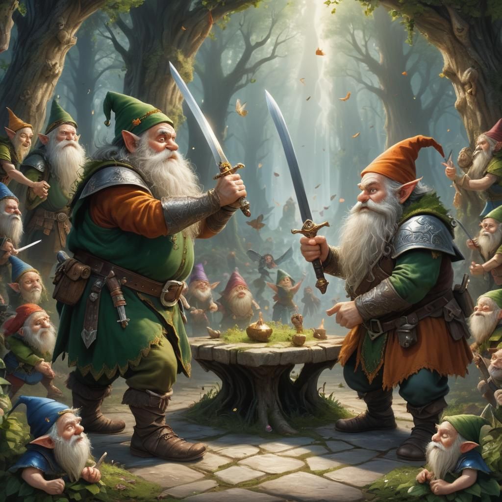 Duel between dwarves - AI Generated Artwork - NightCafe Creator