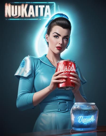 50's style Nuka Cola Quantum ad - AI Generated Artwork - NightCafe Creator