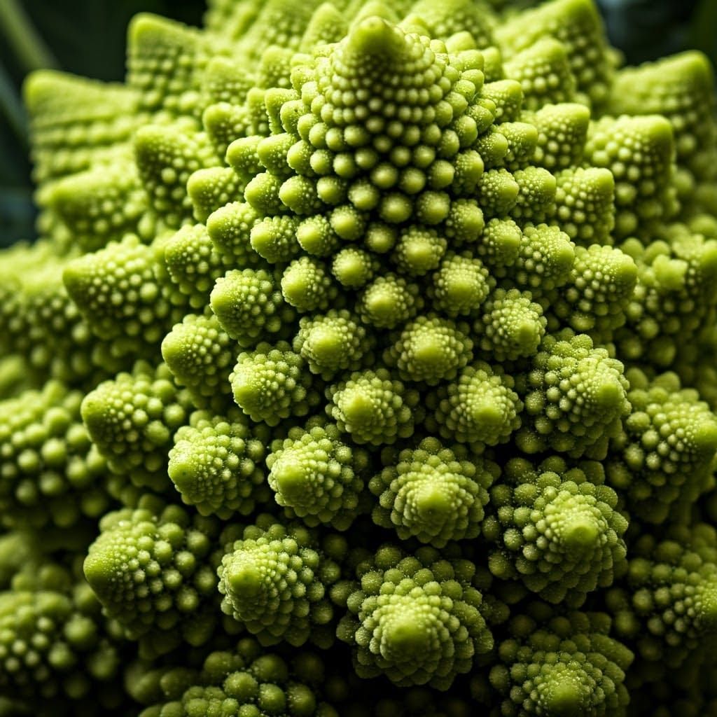 Romanesco - Surreal Hyperrealistic Broccoli Blooms in High G...