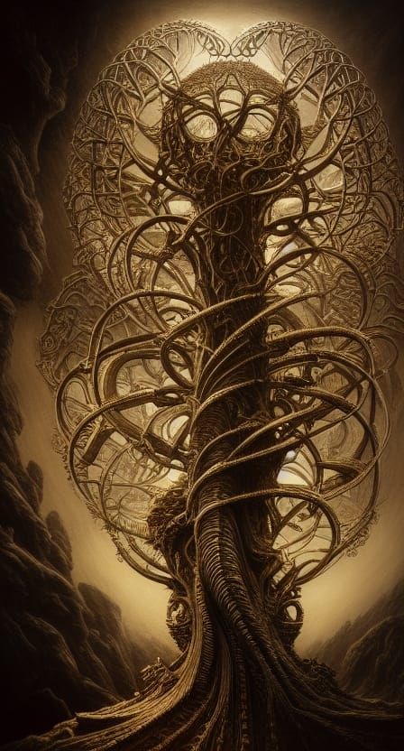 Biomechanical world tree : r/nightcafe