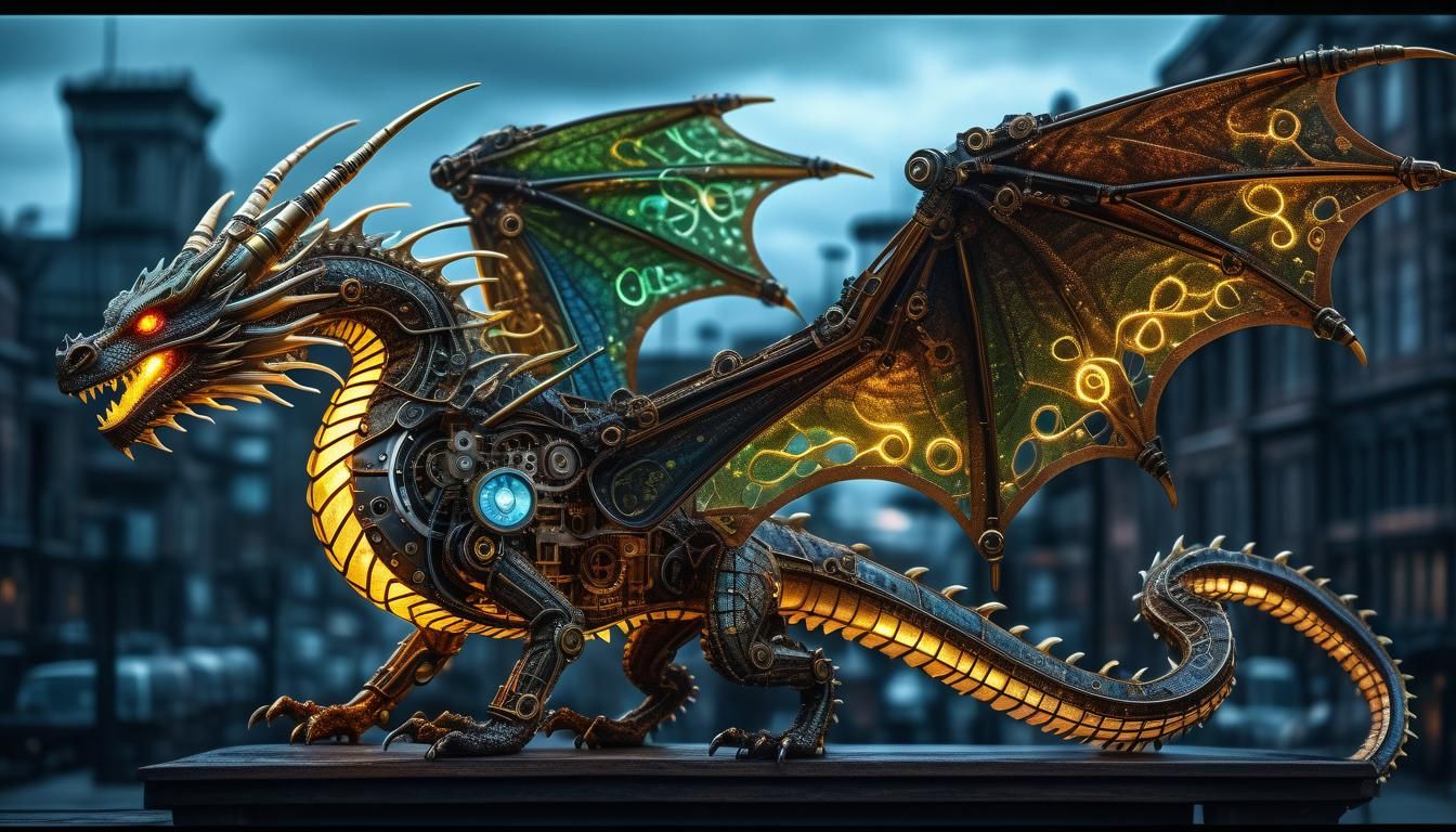 Bio-punk-Dragon - AI Generated Artwork - NightCafe Creator