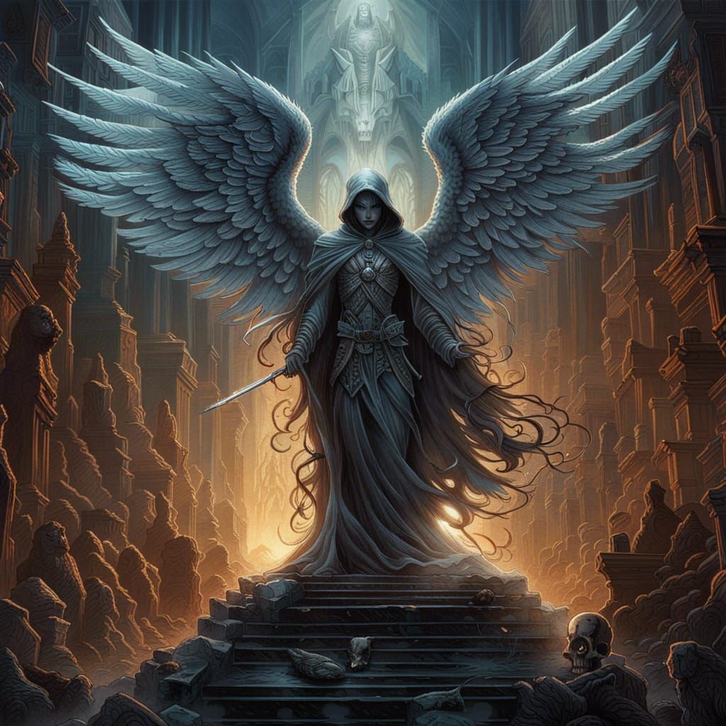 The angel of death Epic cinematic brilliant stunning intricate ...