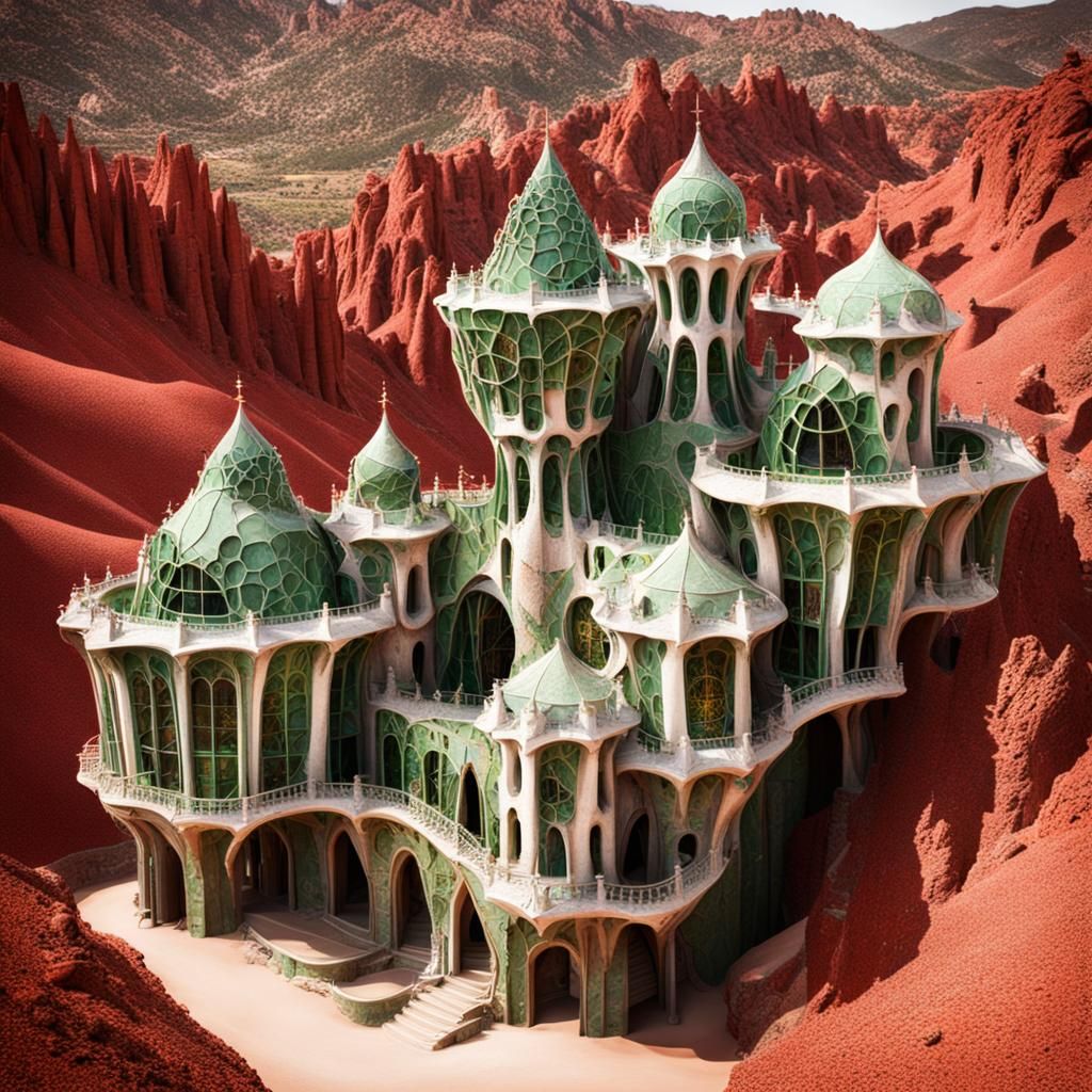 Gaudi steampunk alien castle - AI Generated Artwork - NightCafe Creator