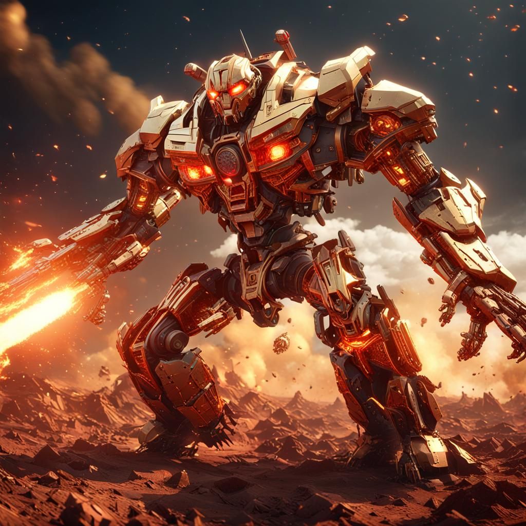 1000000000 foot tall in a golden battle titan - AI Generated Artwork ...