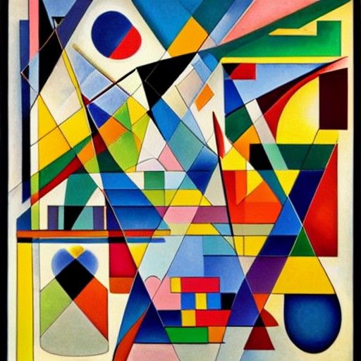 Geometric shapes, lines, colors, kandinsky - AI Generated Artwork ...