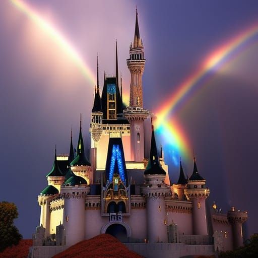 Fantasy Celestial Castle of Pure Light during a beautiful incredible ...