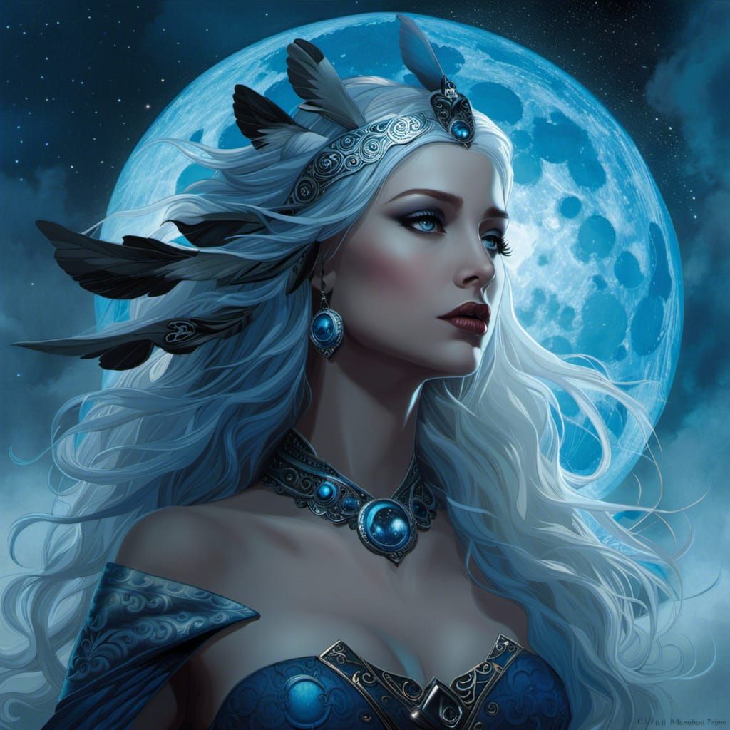 Moonlit Portrait - AI Generated Artwork - NightCafe Creator